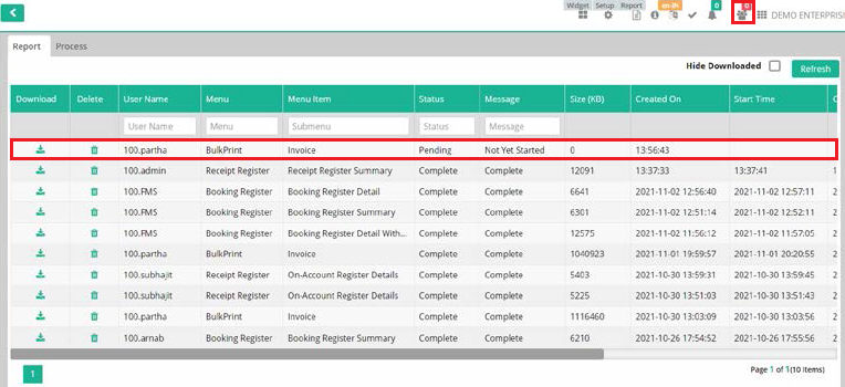 Queue Management for Reports