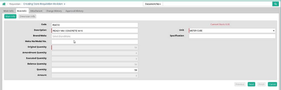 Store Requisition Revision Store Requisition Revision