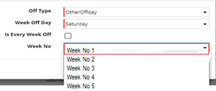 Employee wise Off day